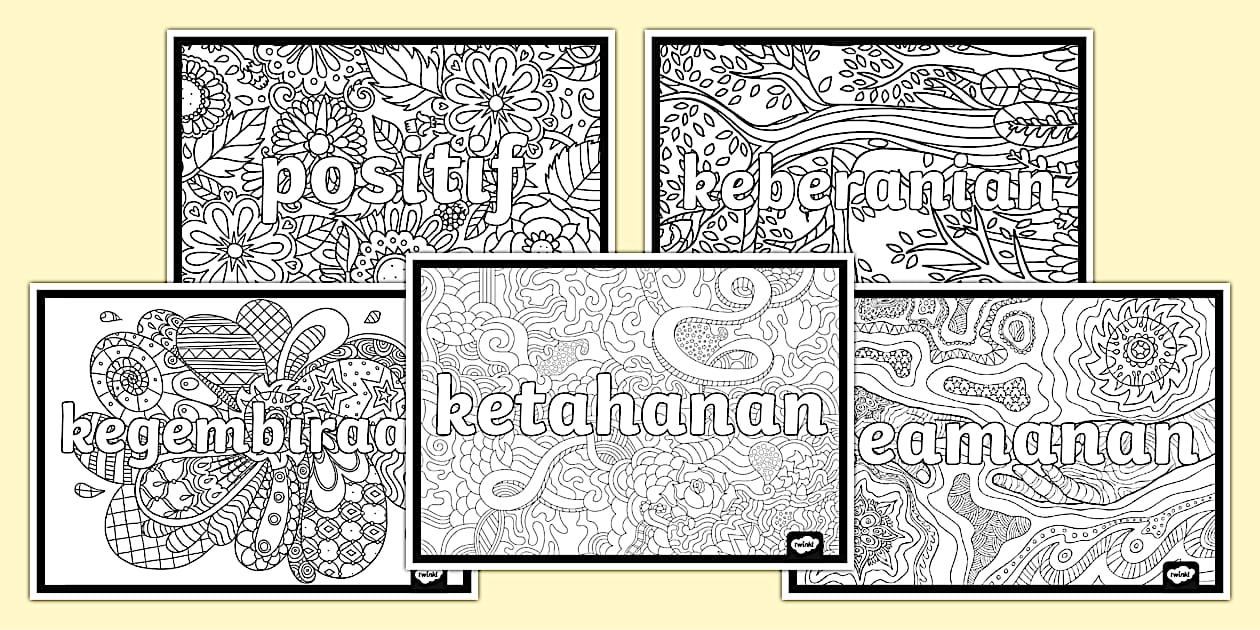 Lembaran Mewarna Mindfulness Kesihatan Mental (teacher made)