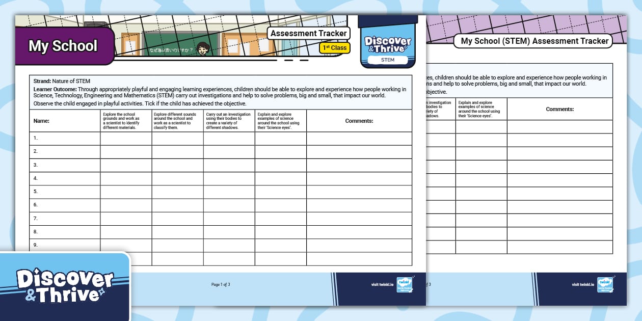 STEM My School Assessment Tracker