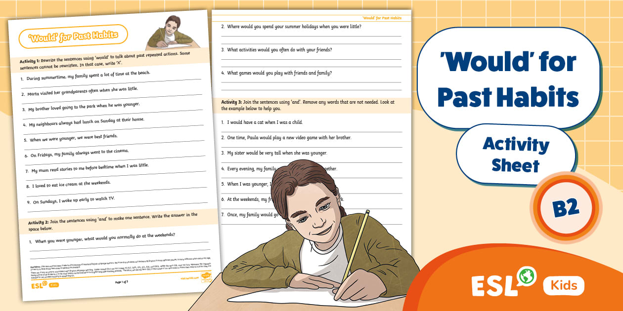 ESL 'Would' for Past Habits Worksheet