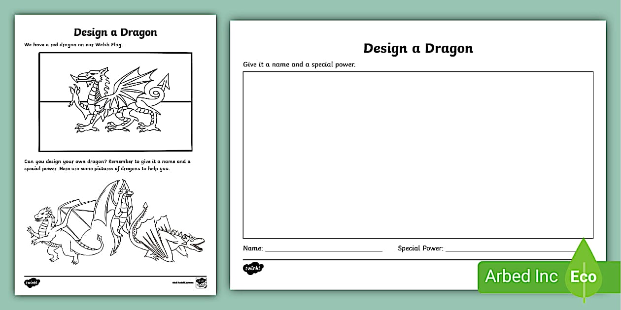 Fantastic Design a Dragon Worksheets (Teacher-made) - Twinkl