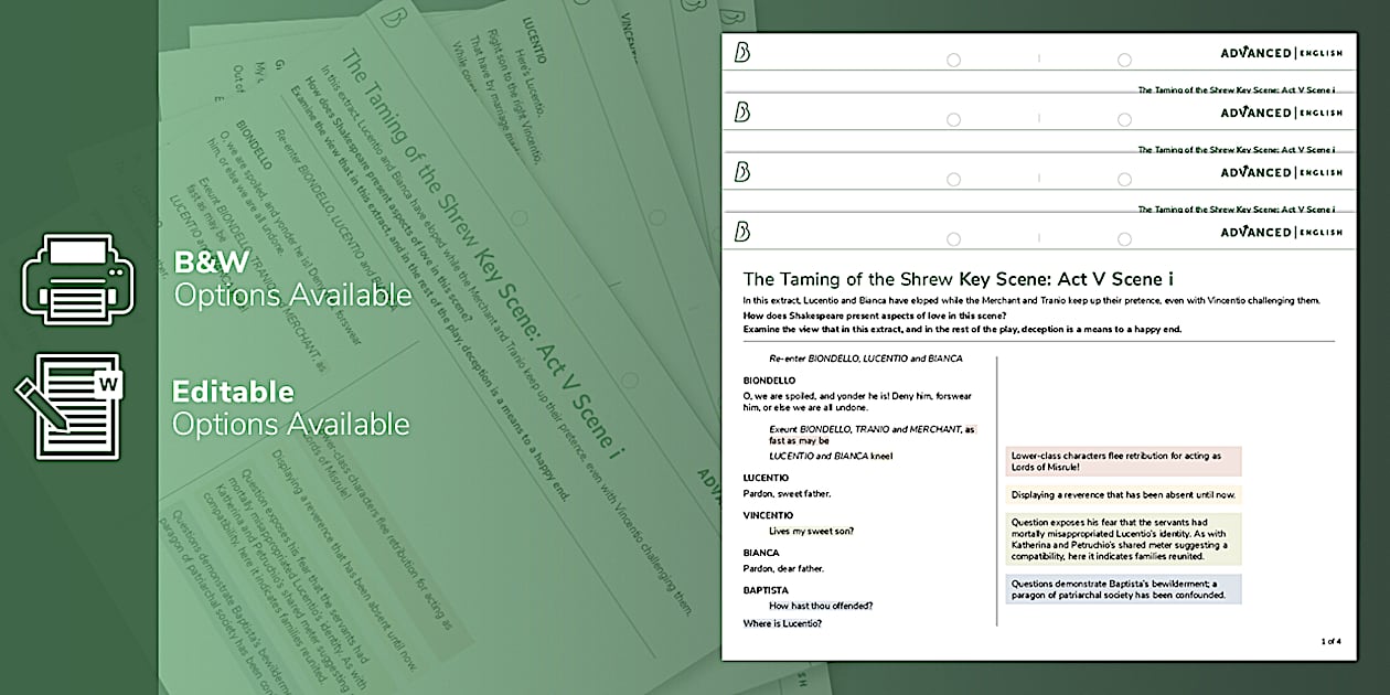 The Taming of the Shrew: Key Scenes - Act V Scene i - Twinkl