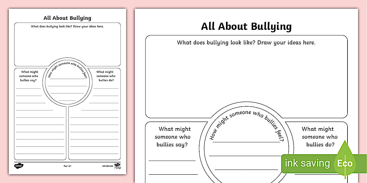 All About Bullying Activity Sheet (teacher made) - Twinkl