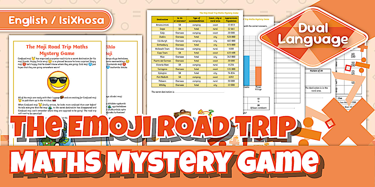 😊 Grade 4 Maths Term 4 -The Emoji Road Trip Maths Mystery Game - South ...