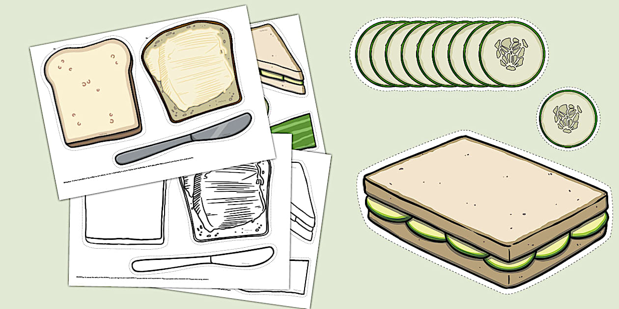 Cucumber Sandwich Display Cut-Outs (teacher made) - Twinkl