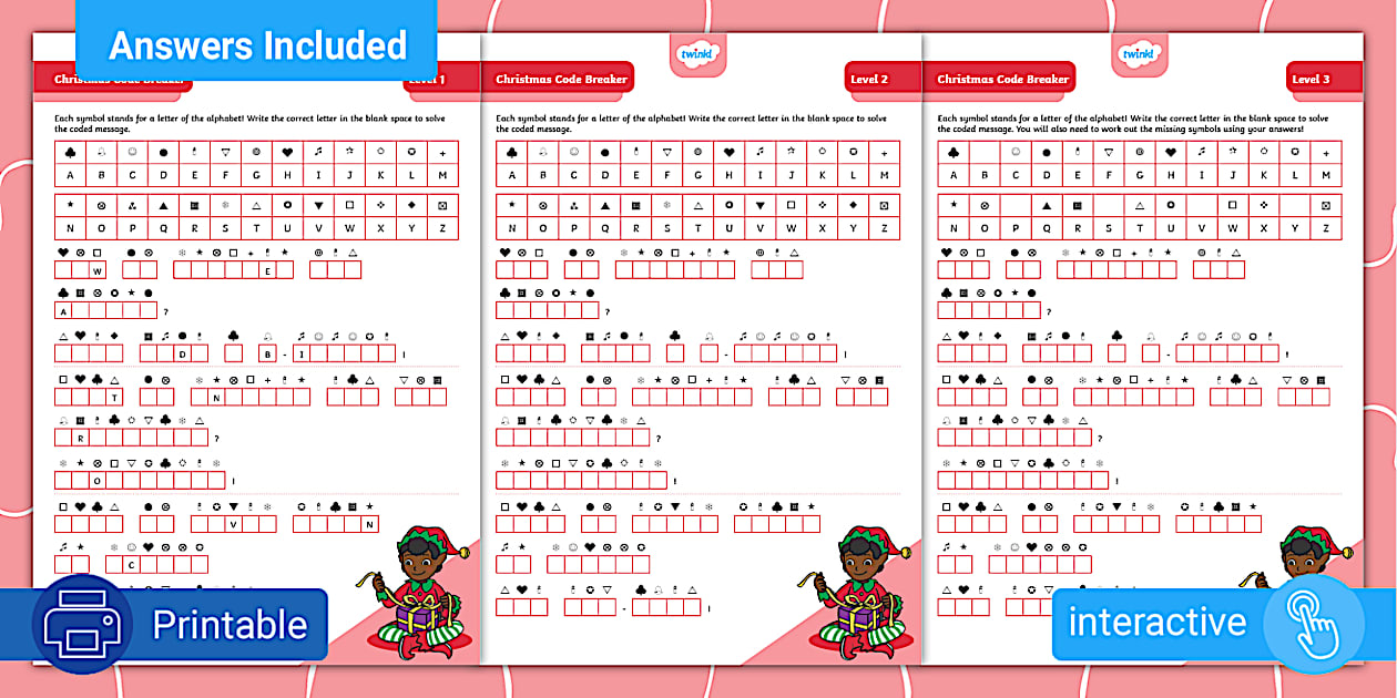 Christmas Code Breaker Activity - Twinkl Puzzled - Twinkl