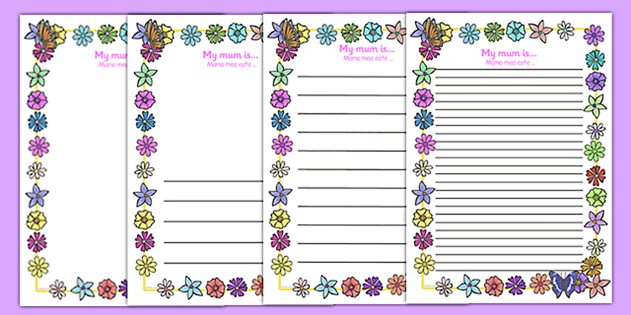 My Mum Is Page Borders Romanian Translation (teacher made)