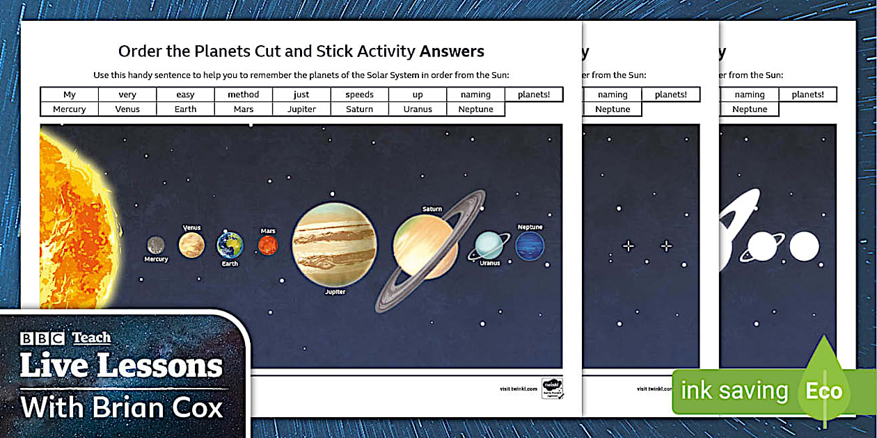 FREE! - BBC Teach Live Lesson - Space Cut and Stick Activity Age 7-9