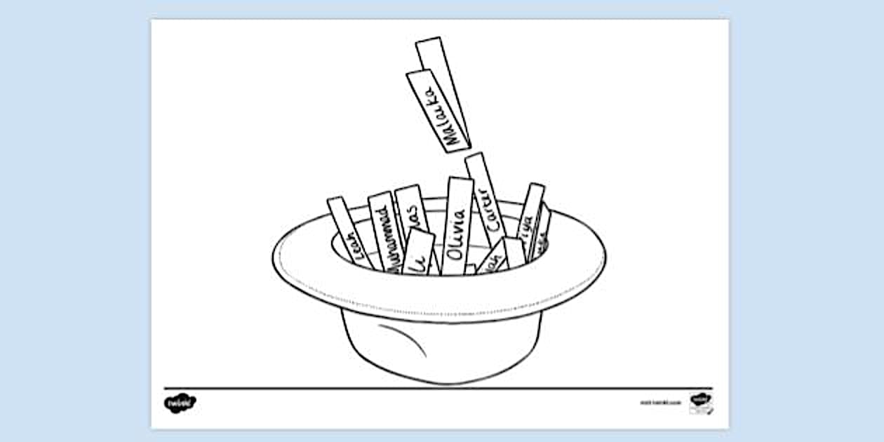 Names in a Hat Colouring | Colouring Sheets (teacher made)