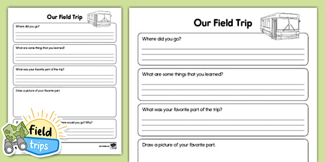 Field Trip Worksheet for K-2nd Grade | ELA Resource | Twinkl