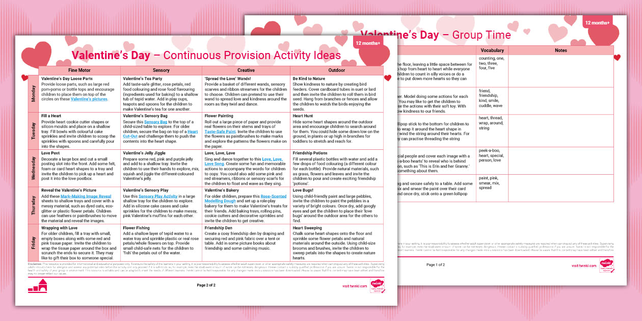 EYFS Toddler Room Planning: Valentine's Day | Twinkl