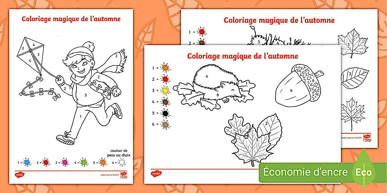 Activité de coloriage magique de l'automne - Twinkl