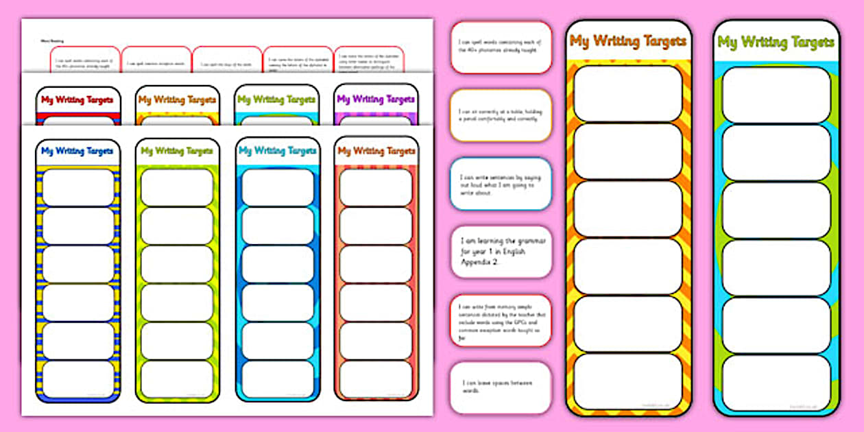 Editable 2014 Curriculum Year 1 English Writing Assessment Bookmarks ...