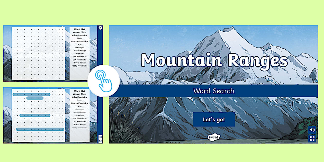 Mountain Ranges Interactive Word Search (teacher made)
