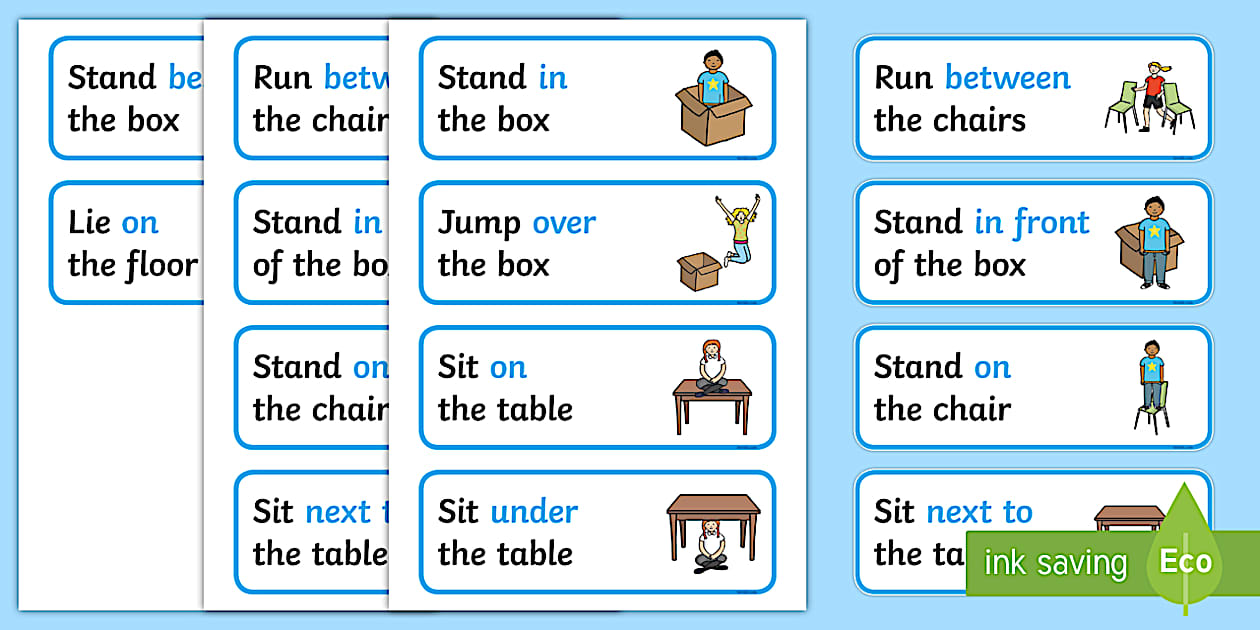 Editable Preposition Picture Instructions (teacher made)