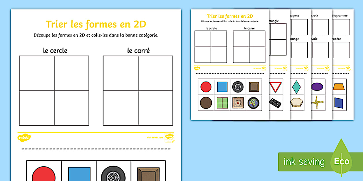 Activité de géométrie pour les maternelles - Twinkl