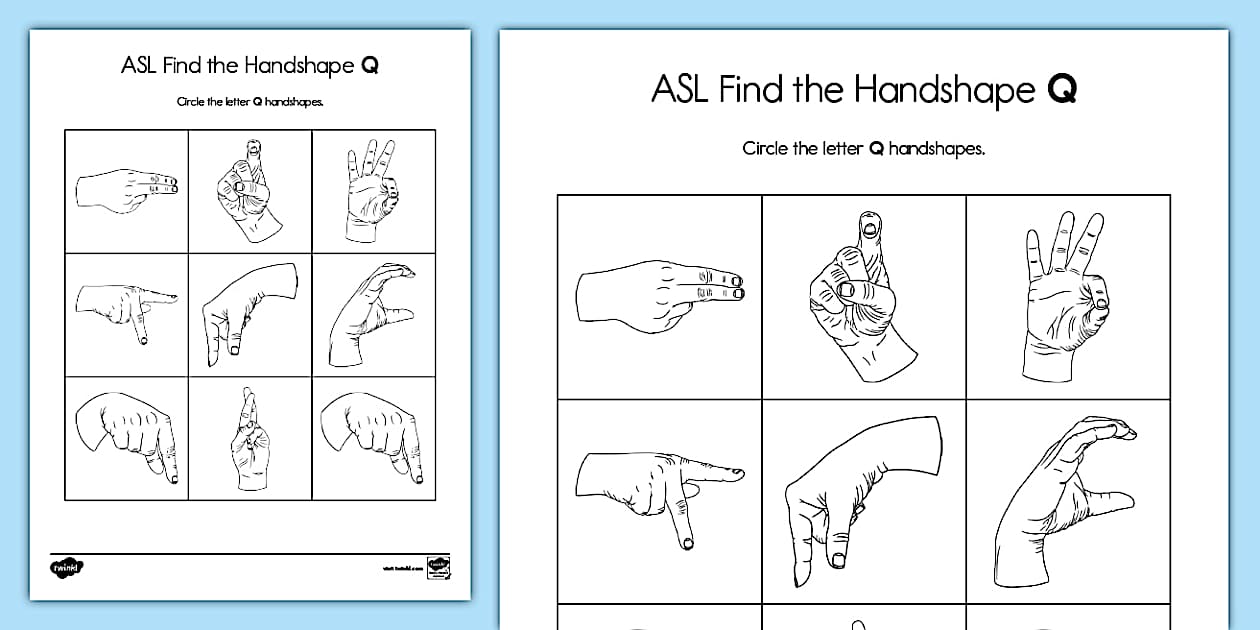 ASL Find the Handshape Letter Q (Teacher-Made) - Twinkl