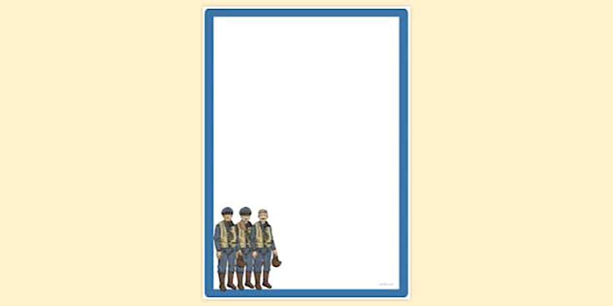 Simple Blank WWII Pilots Page Border | Page Borders | Twinkl