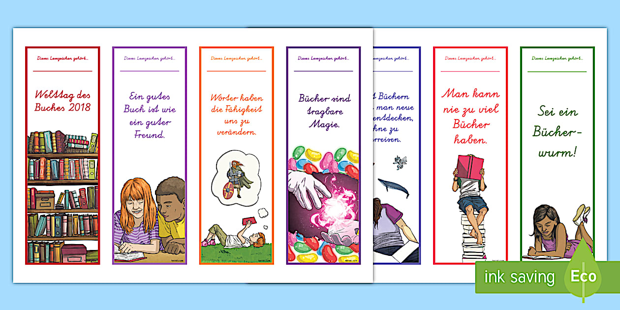 Welttag des Buches Lesezeichen (Teacher-Made) - Twinkl