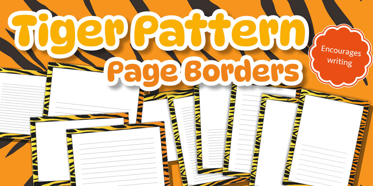 Tiger Pattern Portrait Page Border