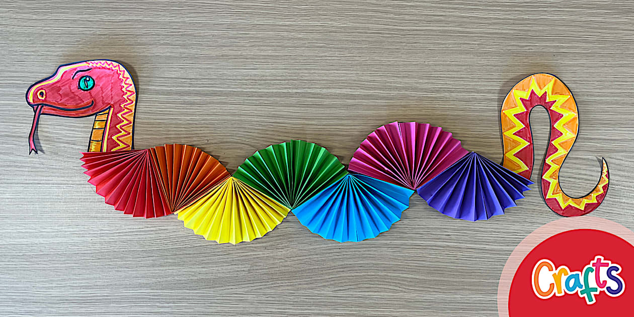 Manualidad: Serpiente de papel en abanico - Año Nuevo Chino