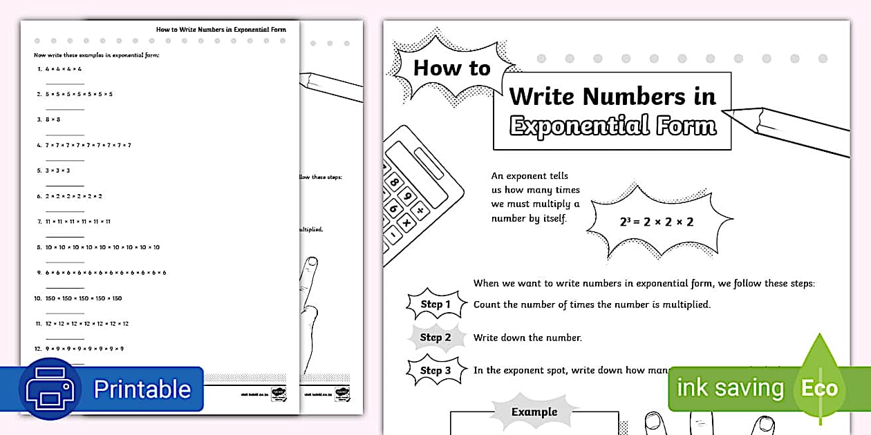Exponents Worksheet | Senior Phase | Twinkl SA - Twinkl