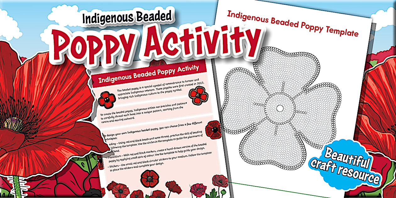 Indigenous Beaded Poppy Activity