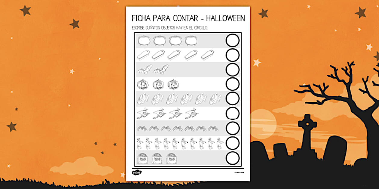 Halloween Ficha para contar (teacher made) - Twinkl
