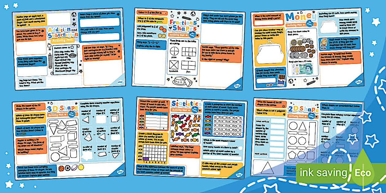Maths Activity Mat Pack (Ages 5 - 7) (teacher made) - Twinkl