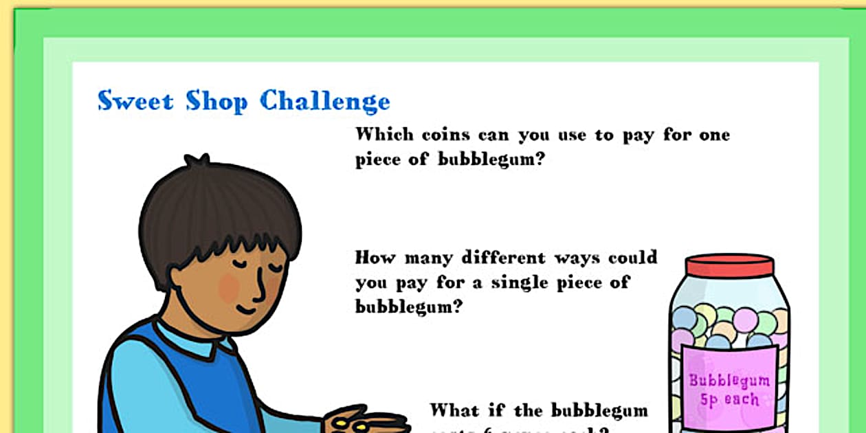 A4 KS1 Sweet Shop Maths Challenge Poster (Teacher-Made)