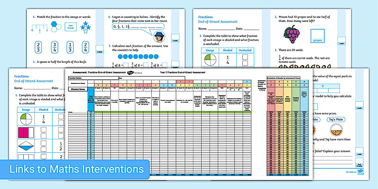 👉 Year 2 Fractions End-of-Strand Assessment - Twinkl
