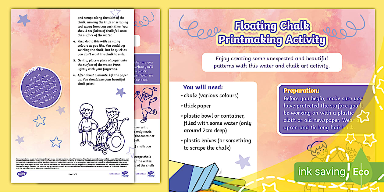 Floating Chalk Printmaking Activity (Teacher-Made) - Twinkl
