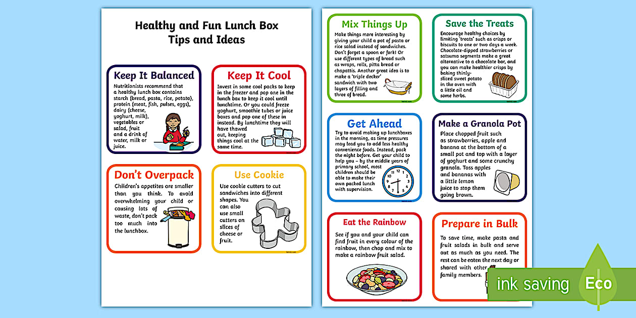 Healthy Lunch Box Ideas and Tips (teacher made) - Twinkl
