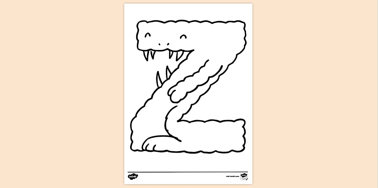 Z Colouring Page | Colouring Sheets (teacher made) - Twinkl