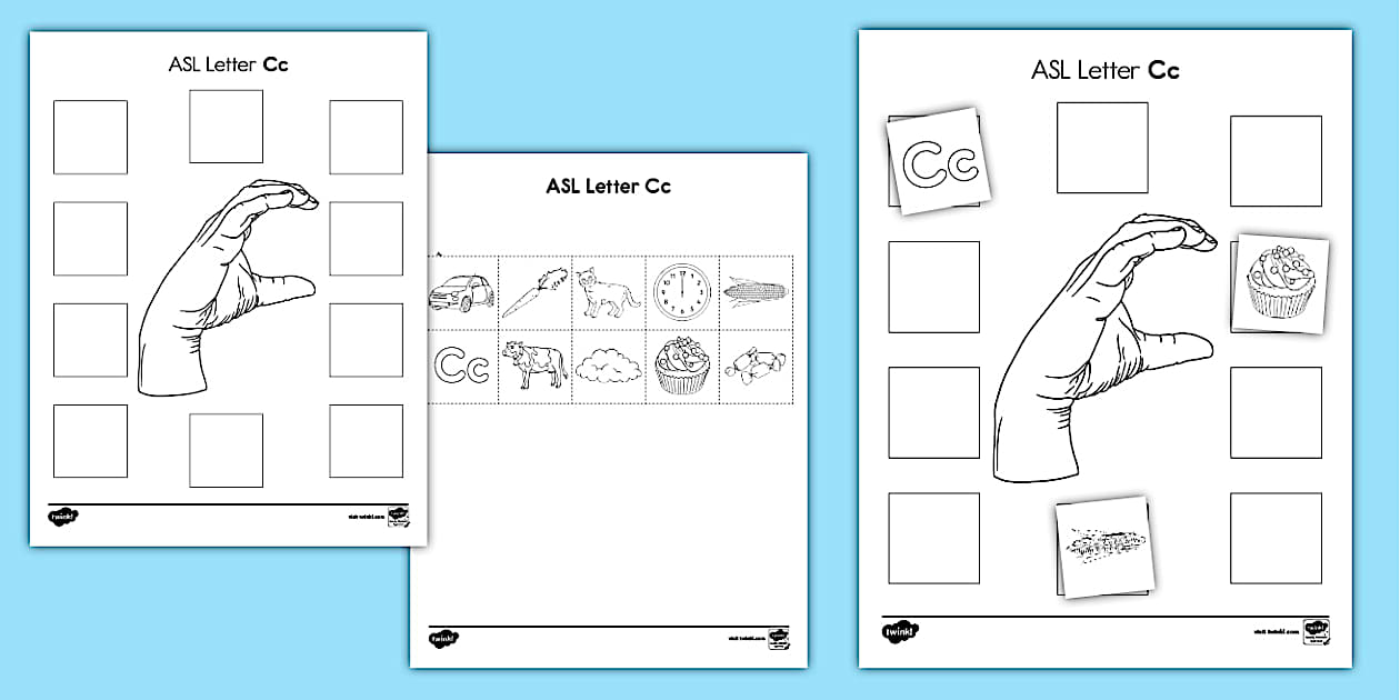 Letter C in Sign Language Worksheet | Resource | Twinkl USA
