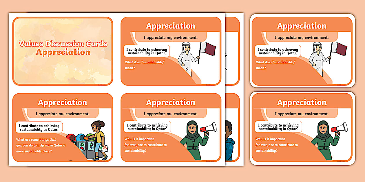 Values Discussion Cards - Appreciation (teacher made)