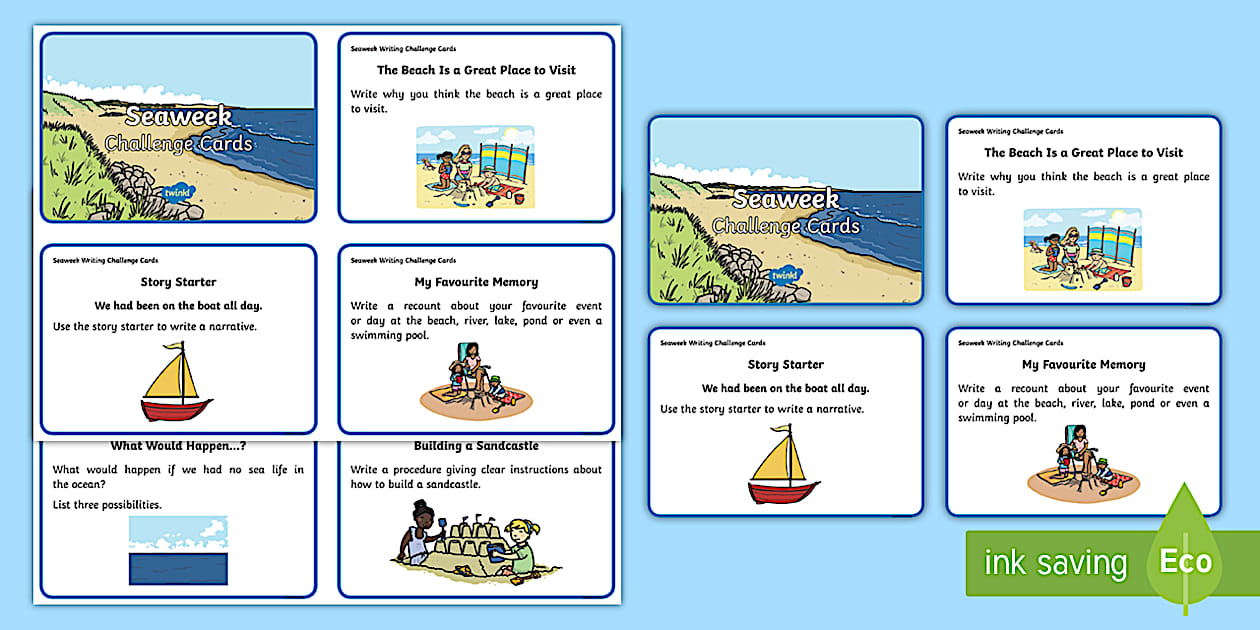 F-2 Seaweek Writing Challenge Cards