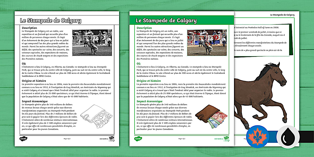 Calgary Stampede Fact File French (Lehrer gemacht) - Twinkl