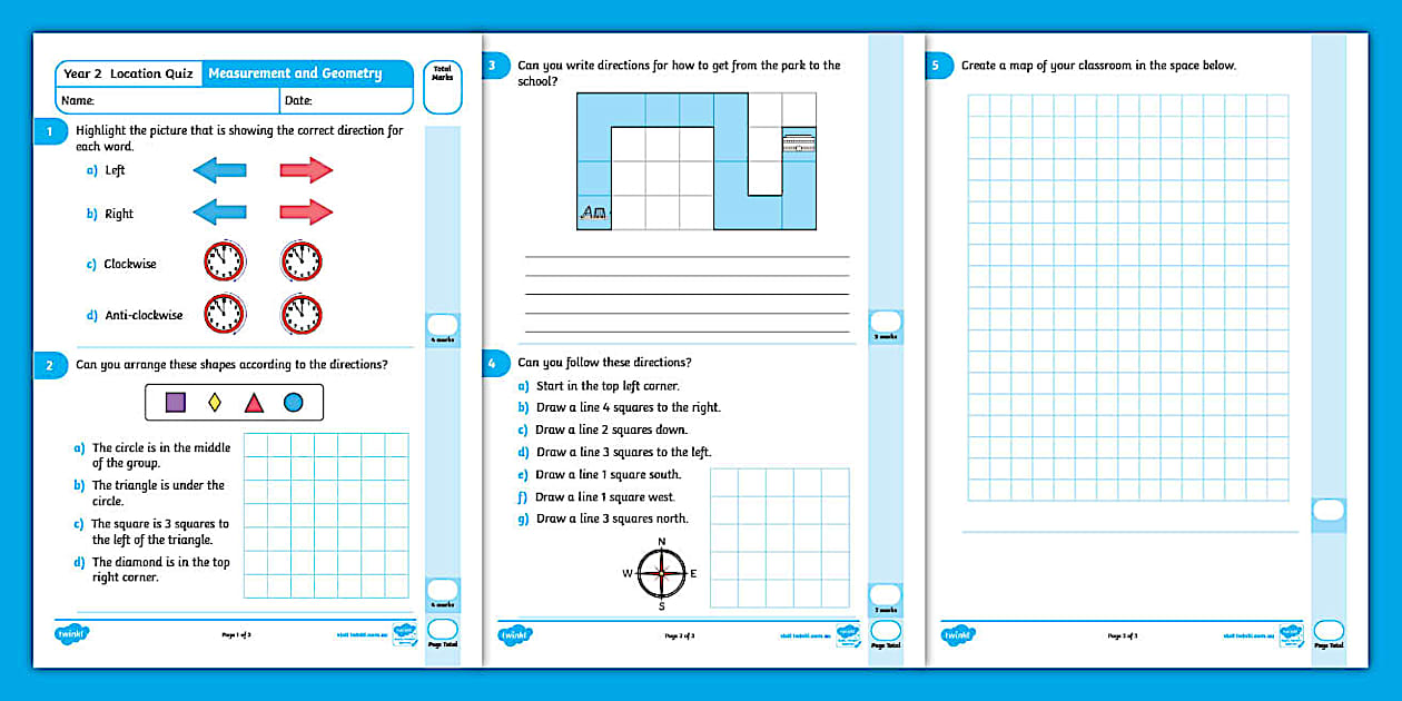 Year 2 Location Assessment (teacher made) - Twinkl