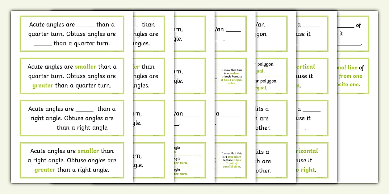 👉 Y4 Properties of Shapes Stem Sentences (teacher made)