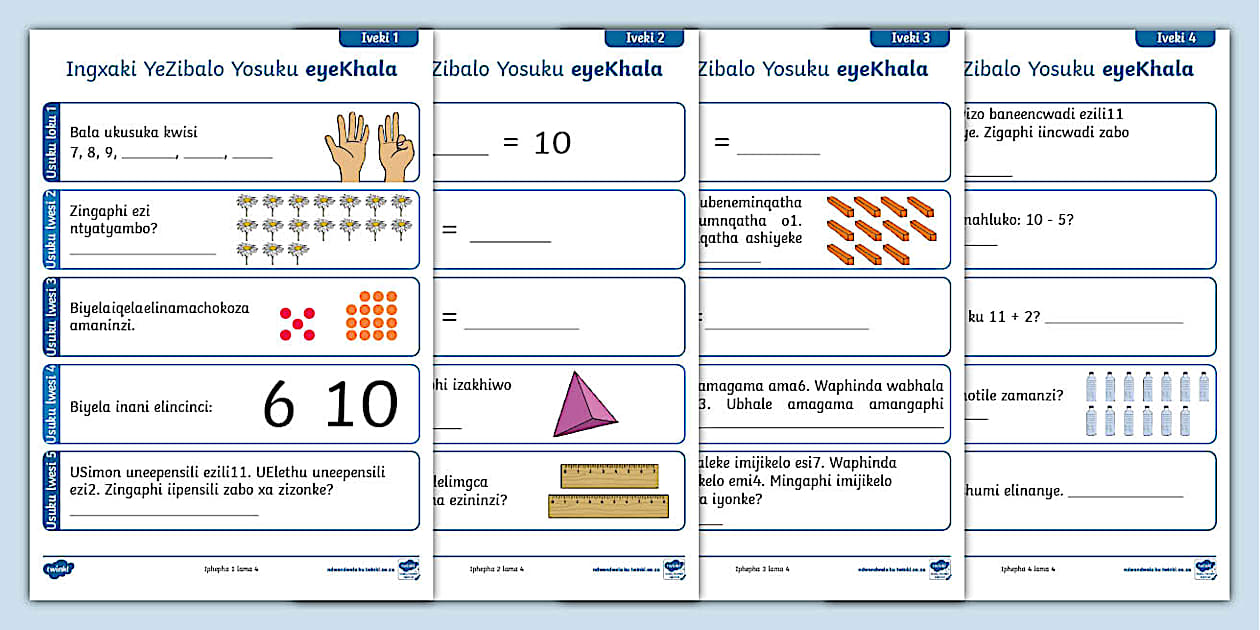 Ibanga 1 Imisebenzi YeZibalo: EyeKhala Worksheets - Twinkl