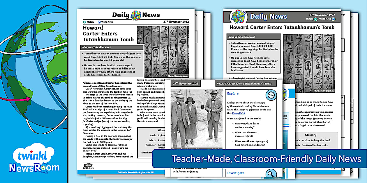 Howard Carter Enters Tutankhamun's Tomb News | Twinkl