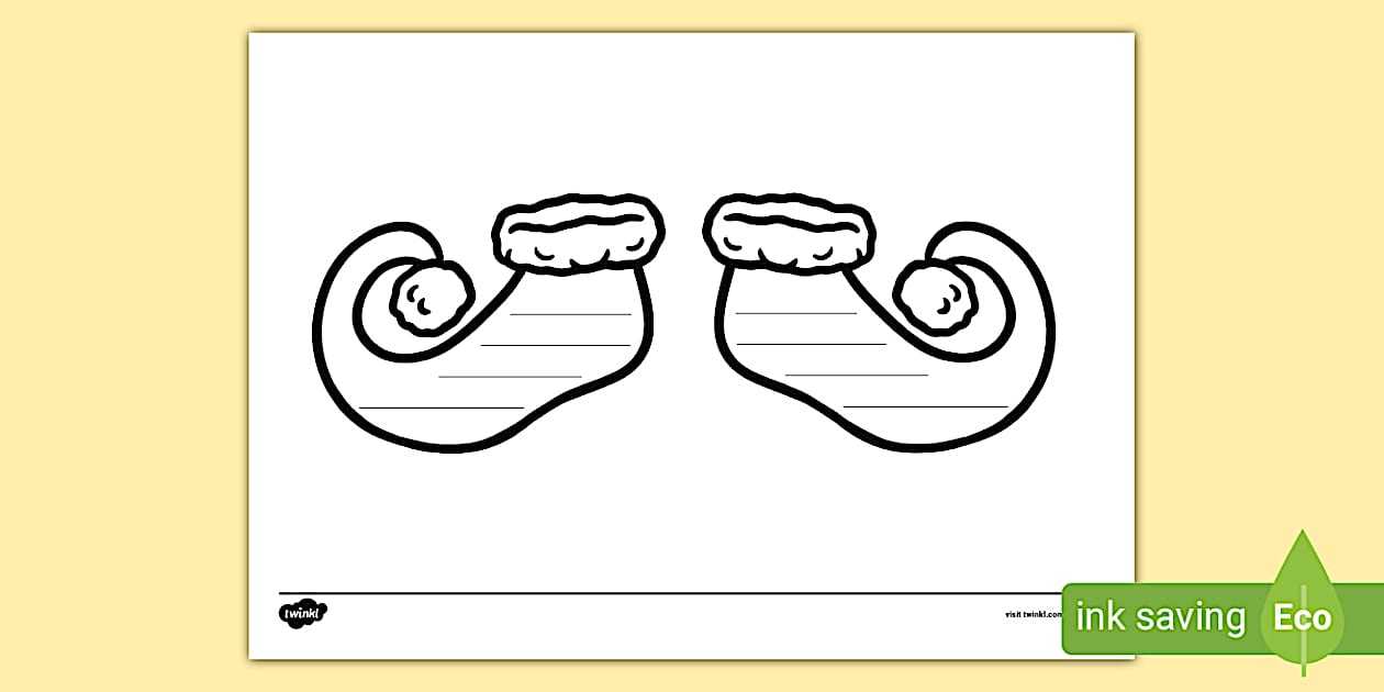 Elf Shoe Writing Template (teacher made) - Twinkl