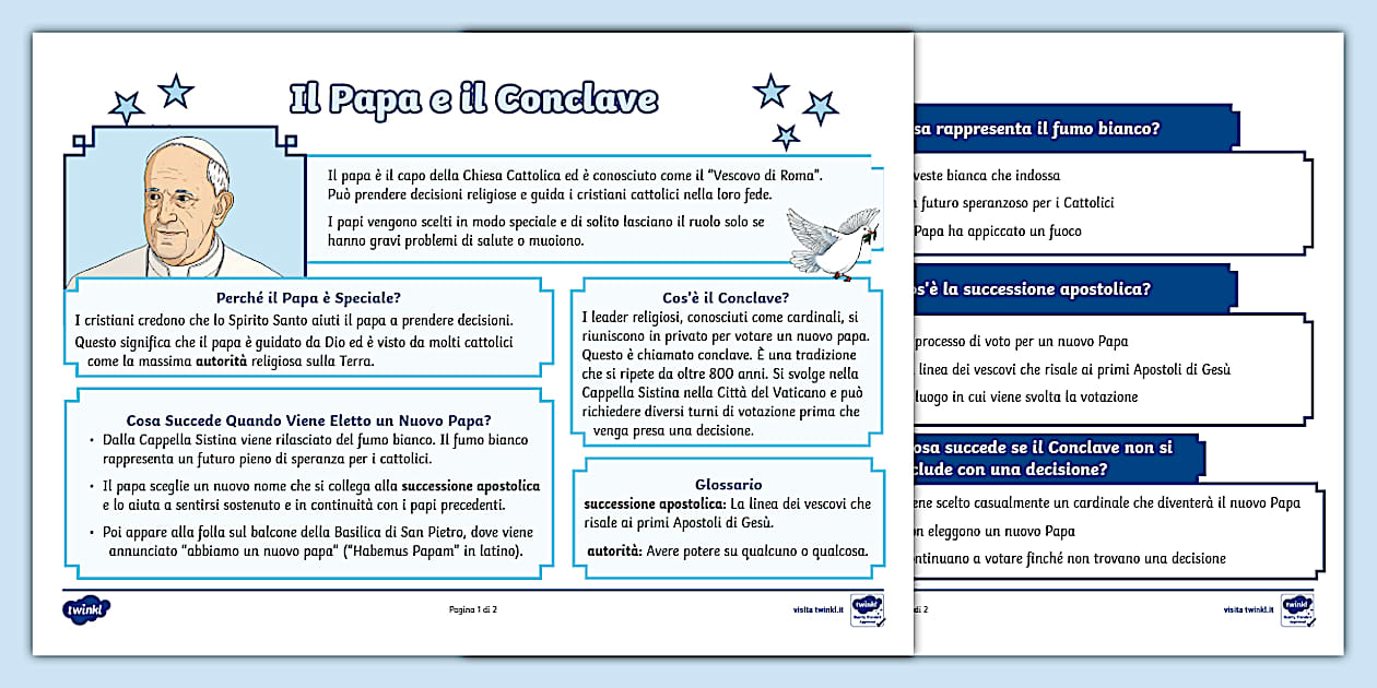 KS2 Il Papa e il Conclave FactFile&Quiz (Teacher-Made)