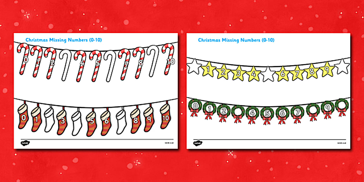 Christmas Missing Numbers (0-10) Activity (teacher made)