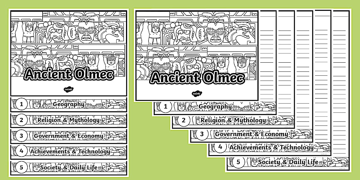 Ancient Olmec Flipbook for 6th-8th Grade