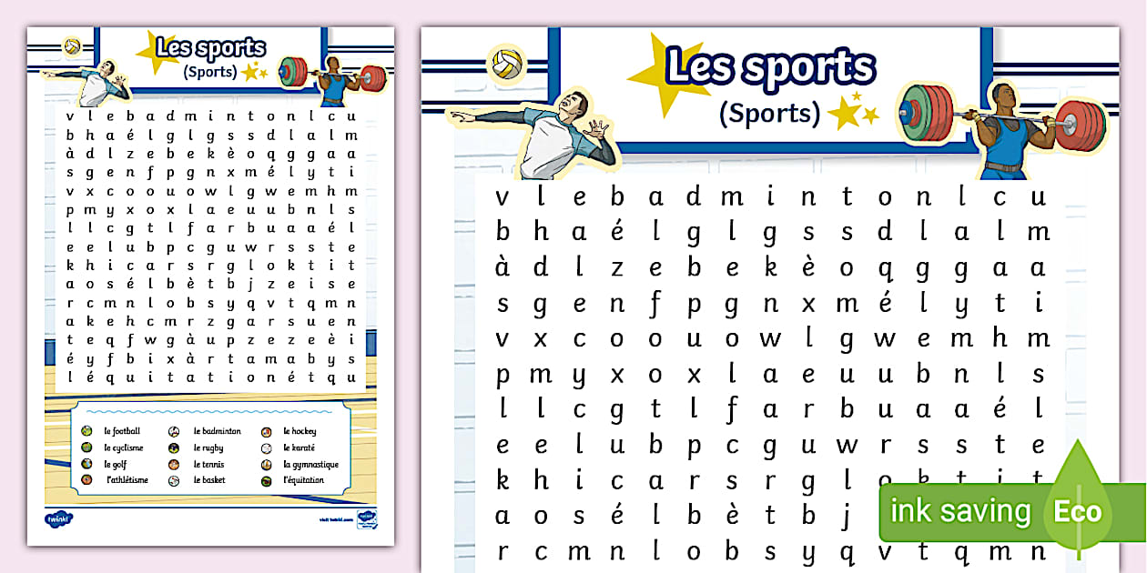 👉 French Sports Word Search | Twinkl Resource