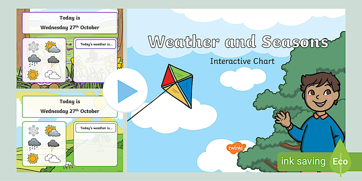 Weather and Seasons Interactive Chart PowerPoint - Twinkl