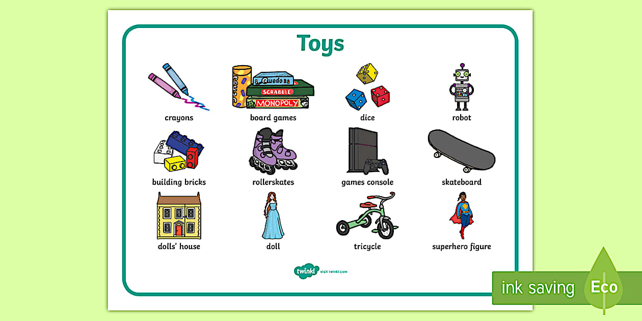 Cursive Toys Word Mat (teacher made) - Twinkl