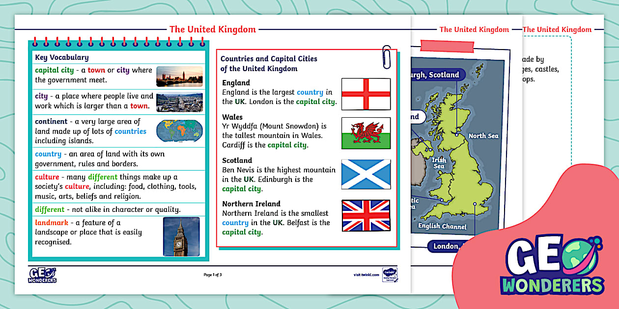 Geo Wonderers Knowledge Organiser: United Kingdom