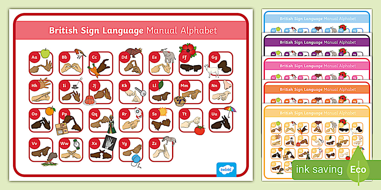 British Sign Language Manual Alphabet Mat - Twinkl